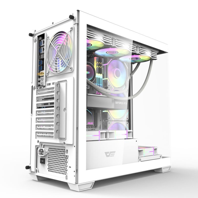 DARK FLASH DS900 Aquarium ATX PC Case White – Techinn Pokhara