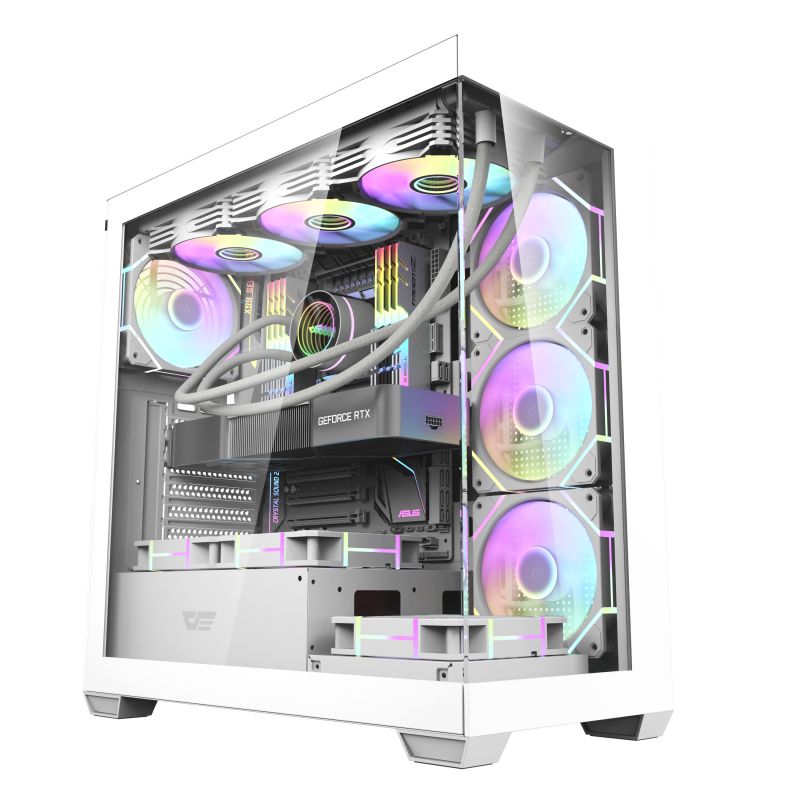 DARK FLASH DS900 Aquarium ATX PC Case White – Techinn Pokhara